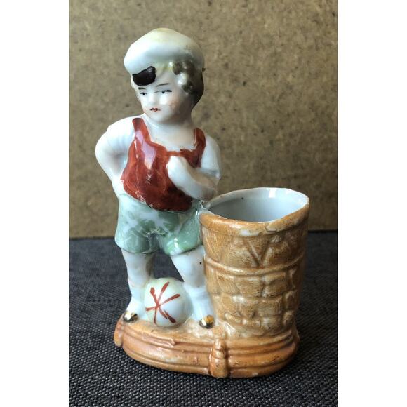 Unbranded | Accents | Antique Porcelain Figurine Boy With Ball ...